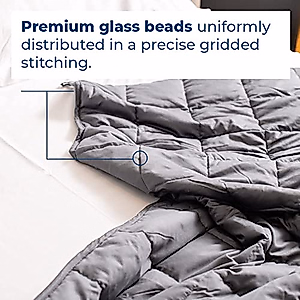 Sleepa Weighted Blanket 25 lbs - Extra Soft and Breathable Blanket Weighted with Premium Glass Beads - Relaxing Heavy Blanket for Adults (Grey)