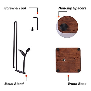 Clastyle Standing Rustic Wooden Paper Towel Holder Easy Tear Kitchen Paper Towel Organizer Free Farmhouse Roll Dispenser for Cabinet Countertop, Black and Dark Brown