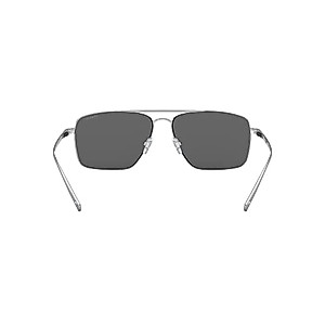 Versace Man Sunglasses Silver Frame, Light Grey Mirror Silver 80 Lenses, 61MM