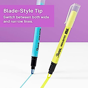 SHARPIE Highlighter, Clear View Highlighter with See-Through Chisel Tip, Tank Highlighter, Assorted, 8 Count