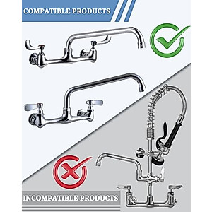 Phivan Commercial Faucet Parts Brass Coupling Flanges 1/2 Inch NPT Female Eccentric Flanged Inlet fits 8 Inch Center Wall Mount Faucets Coupler Replace (2 Pcs)