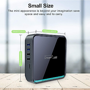 4K Mini PC 8GB RAM 128GB EMMC Windows 10 Pro, Intel Celeron J3455 Processor (Up to 2.3GHz) Mini Desktop Computer with BT 5.0, 2.4G+5G Dual Band WiFi, HDMI/VGA, LAN 1000M Gigabit Ethernet