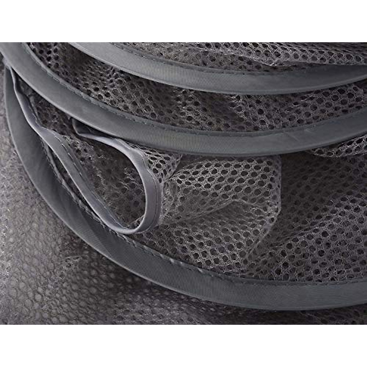 Libeder Mesh Hanging Storage Space Saver Bags Organizer,Foldable Storage Organizer 4 Compartments Toy Storage Basket for Kids Room Bathroom 2 Sets Grey