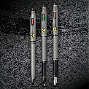 Cross Century II Scuderia Ferrari Rollerball Pen, Includes Luxury Gift Box - Titanium Grey Satin Lacquer