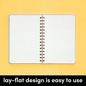 PAPERAGE Lined Spiral Journal Notebook, (Black), 160 Pages, Medium 5.7 inches x 8 inches - 100 GSM Thick Paper, Hardcover, Double-Wire Spiral Journal & Notebook