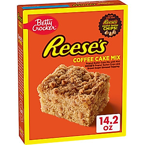 Betty Crocker REESE'S Peanut Butter Coffee Cake Mix with Brown Sugar Streusel Topping, 14.2 oz