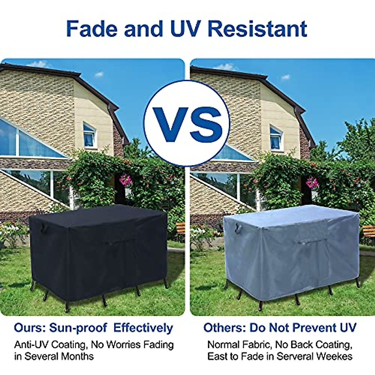 TIFILE | Patio Furniture Set Cover | Outdoor Sectional Sofa Set Covers | Rectangular/Square Patio Table Covers| Garden Table and Chair Set Covers Water Resistant Large -- 99" L x 82" W x 27.5" H