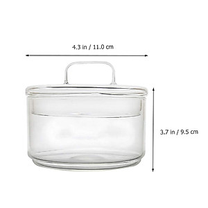 CALLARON Cups Glass Soup Bowl 1pc Glass Bowl Sank With Cover Large Glass Salad Bowl Clear Borosilicate Glass
