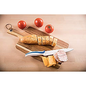 HomePro Premium Acacia Wood Cutting Board with Handle, Wood Serving Board, Cheese Board, Pizza Peel Paddle, Charcuterie Board, Best Chopping Board for Vegetables, Meat, Cheese (16.5 x 7.8 inches)