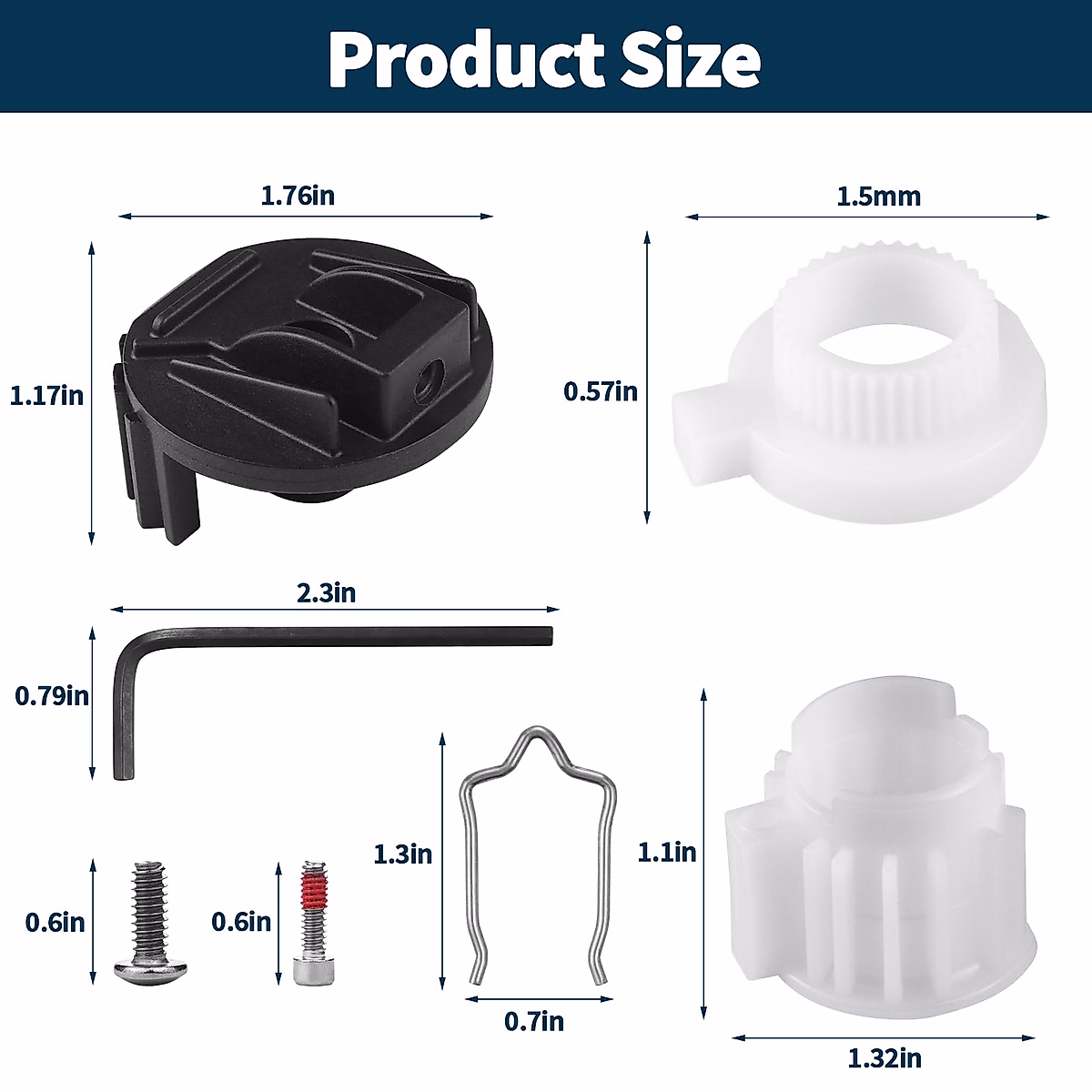 116653 Shower Handle Adapter Kit, Compatible with Moen Posi-Temp Single Handle Tub & Shower Faucet Valve Cartridge, Shower Handle Replacement Accessory