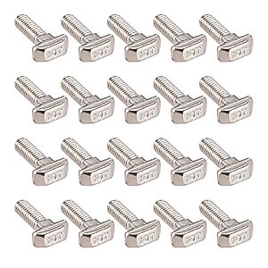 uxcell M8x25mm T-Slot Drop-in Stud Sliding Screw Bolt Carbon Steel 20pcs for 40 Series European Standard Aluminum Profile