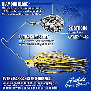 Mini-Spinner-Baits-for-Bass-Fishing-Lures-Colorado-Spinnerbait-Top-Water-Fishing-Lures-Micro-Spinner-Smallmouth-Bass-Lure Small Water Hard Baits Pan Fish Bait Crappie Lures Sets 1/8 1/4oz