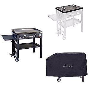 Blackstone 28 inch Griddle Combo - Blackstone 28 inch Outdoor Flat Top Gas Grill Griddle Station - 28" Hard Top Cover - 28" Heavy Duty Griddle Cover