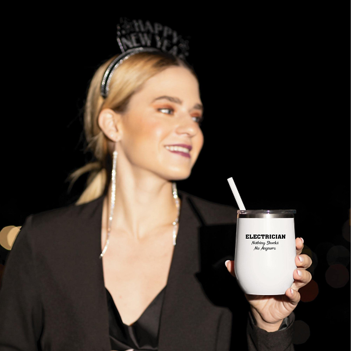 Funny Gift Idea for Electricians and Wiremans Linemans 12oz Wine Tumbler Cup