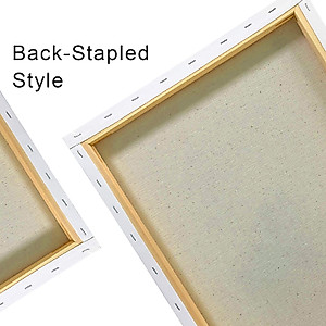 PHOENIX Watercolor Stretched Canvases, 16x20 Inch/4 Pack - 8 Oz, 3/4 Inch Profile, 100% Cotton Triple Primed White Blank Canvases for Watercolor, Acrylic, Gouache, Tempera, Crafts & Pouring Art