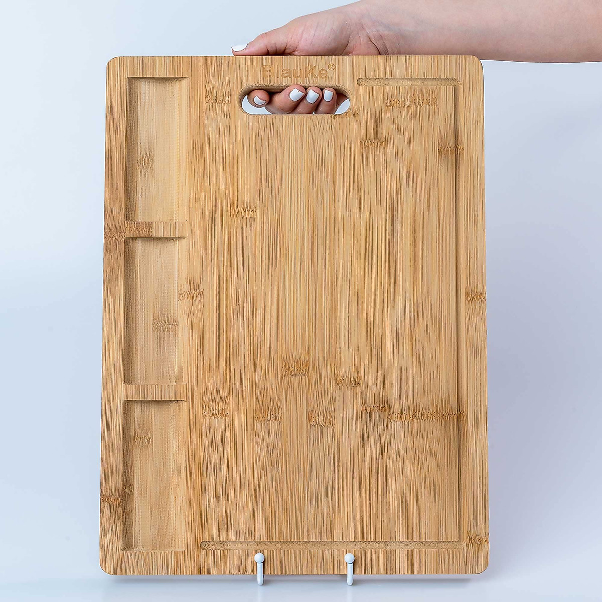 Wood Cutting Board for Kitchen 17x12" – Extra Large Bamboo Cutting Board with Juice Groove, Butcher Block, Wooden Chopping Board, Serving Tray – BlauKe®