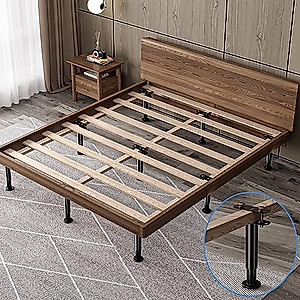 O.HSNYIU Upgrade Adjustable Bed Support Legs 10"-16", Bed Frame Support Legs, Bed Legs Set of 4, Metal Bed Frame or Wooden Bed Center Slat Support Leg, Heavy Bed Replacement Legs (4, 10"-16")
