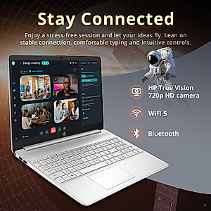 HP 15.6 FHD Laptop Computer, AMD Athlon Silver 3050U, 16GB DDR4 RAM, 512GB SSD, AMD Radeon Graphics, HD Webcam, HDMI, Office 365, Windows 10 S, Silver, 32GB Hotface USB Card