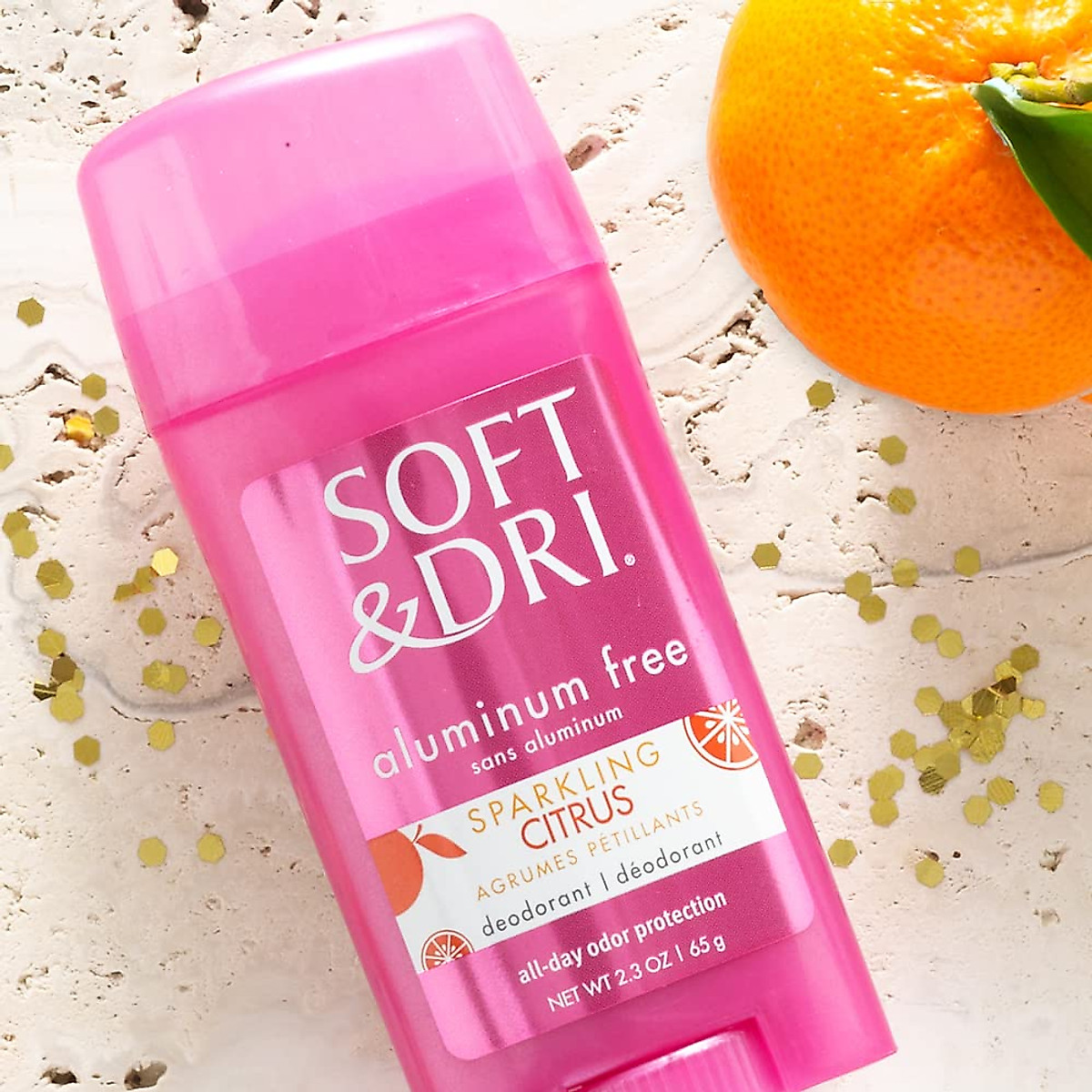 Soft & Dri Sparkling Citrus Deodorant 2.3 Ounce Aluminum-Free (65ml) (3 Pack)