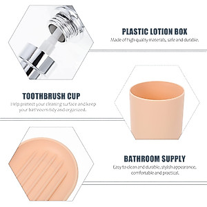 1 Set Bathroom Set Foam Hand Soap Dispenser Toothbrush Holder Cup White Bathroom Accessories Black Decor Hand Soap Container White Decor Dish Soap Dressing Table Plating