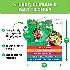 Keto Cheat Sheets Magnets Booklet - Keto Gifts For Women - Keto Diet Beginners Guide - Keto Food Book Magnetic Chart - Weight Loss Low Carb Ketogenic Diet Keto Cookbook Meal Plan - Keto Chow Mojo