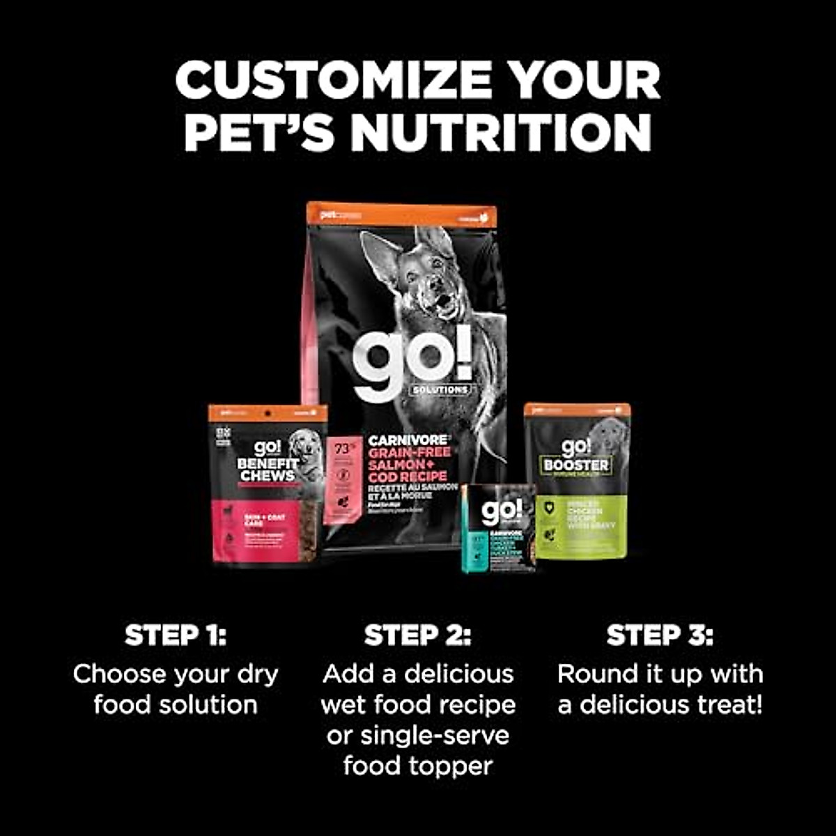 Go! Solutions Carnivore Grain Free Dog Food, 3.5 lb – Salmon + Cod Recipe – Protein Rich Dry Dog Food – Complete + Balanced Nutrition for All Life Stages