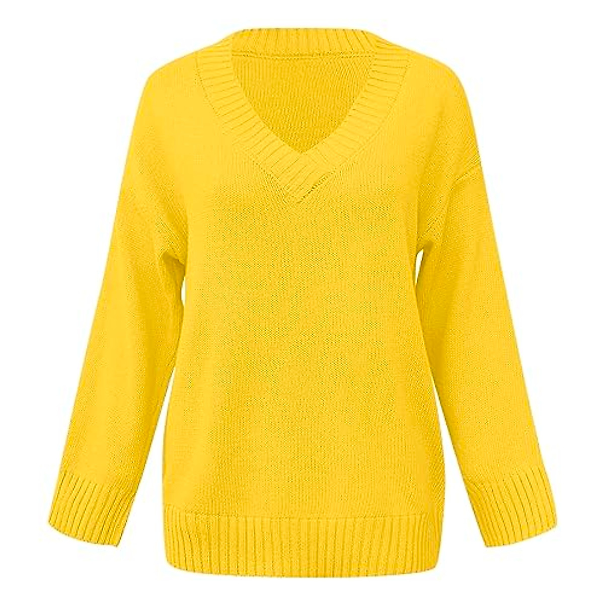 Sweaters for Women No Hood V Neck Sweaters for Women Fall Winter Long Sleeve Knitted Pullover Sweater Tops