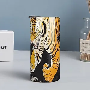 Japanese Tiger Wave Funny Coffee Mug Stainless Steel Travel Insulated Tumbler Double Wall Water Cup 10 Oz