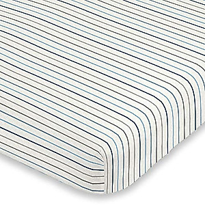 Carter's Heather Multi Colored Stripe Super Soft Fitted Crib Sheet