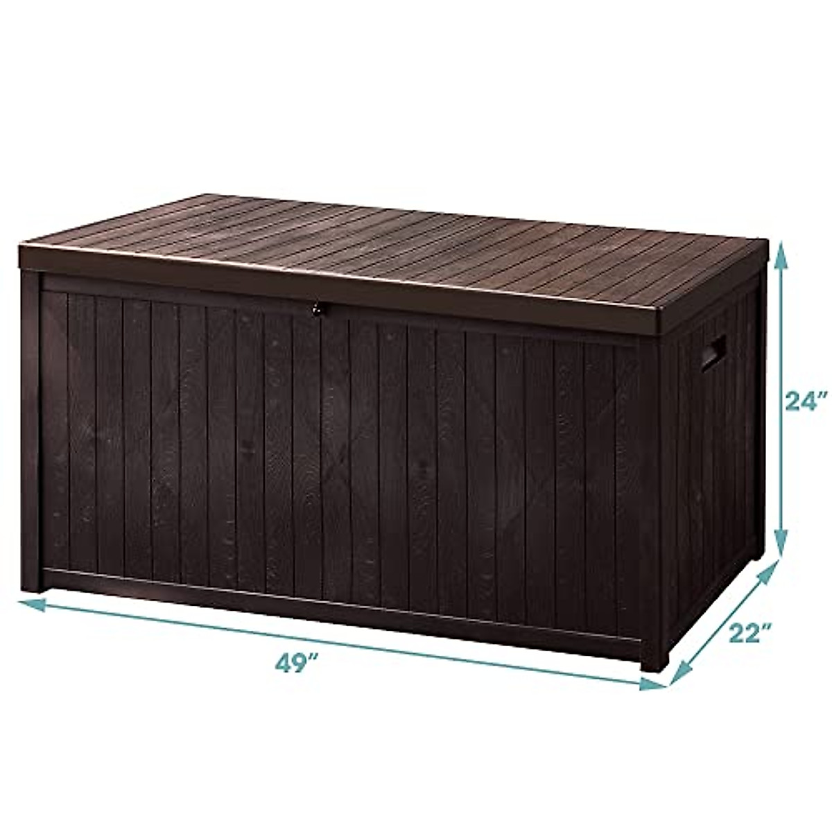 SUNVIVI OUTDOOR Patio Storage Deck Box, 120 Gallon Outdoor Deck Boxes with Handles Water-Resistant Storage Box Container for Outdoor Pillows/Cushions, Garden Tools and Pool Toys