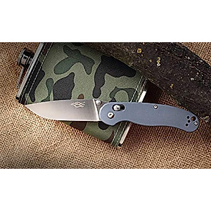 Firebird GANZO Folding Pocket Knife FB727S-GY 440C Stainless Steel Blade G10 Anti-Slip Handle with Clip Hunting Fishing Camping Gear Outdoor Folder EDC Pocket Knife (Gray)