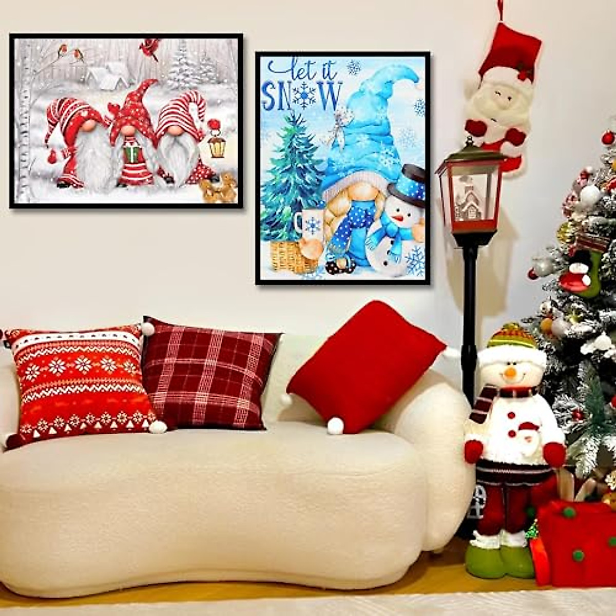 AOKLLA Diamond Painting Kits for Adults Clearance, 4 Pack Christmas Gnome Diamond Art Kits for Kids, DIY 5D Round Full Drill Crafts Diamond dots Home Wall Decor Gifts (12x16inch)