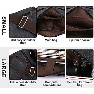 Messenger Bag for Men,Unisex Canvas Shoulder Bag,Classic Vintage Military Messenger Bags for women, satchel Bag,Crossbody Bookbag,Black