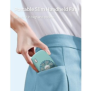 Aluan Handheld Fan Mini Fan Powerful Small Personal Portable Fan Speed Adjustable USB Rechargeable Eyelash Fan for Kids Girls Woman Man Home Office Outdoor Travel