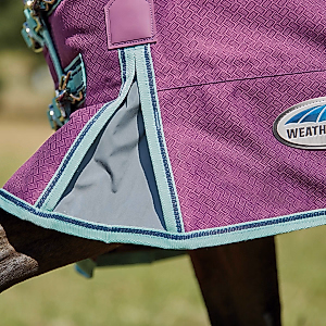 WeatherBeeta ComFiTec Premier Freedom Pony Detach-A-Neck Medium Horse Blanket, Purple/Navy/Mint, 63"