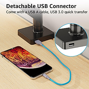 MOUNTUP Monitor Desk Mount Fits 22-42'' Heavy Duty Widescreen, Gas Spring Computer Monitor Stand for desk, Holds 4.4-33 lbs Larger Screen, Ultrawide Monitor Arm with USB, VESA Mount Clamp/Grommet Base