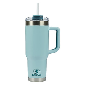 Pelican Hydration Pelican Porter™ 40 oz Vacuum Insulated Tumbler - Recycled Stainless Steel Double Wall Travel with Dual Lid, Powder Coated Insulated Coffee Mug For Hot Cold Drinks, Breeze