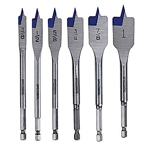 IRWIN SPEEDBOR Spade Wood Drill Bit, Standard-Length, 6-Piece Set (88886)