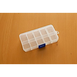 Clear Plastic Jewelry, Craft, Beads, Accessories Multipurpose Organizer with 10 Compartments and Adjustable Dividers-3 Pack