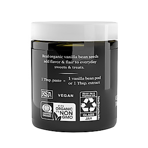 Simply Organic Vanilla Bean Paste, 4 Ounce Jar, Certified Organic, Kosher, Vegan, Non-GMO Rich Soft Paste, Warm Woody Aroma
