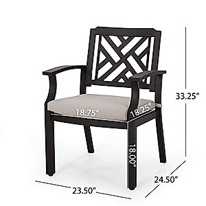 Christopher Knight Home 314009 Waterford Dining Sets, Antique Matte Black + Light Beige