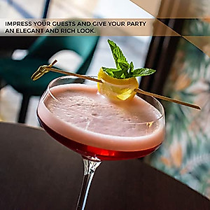 Cocktail Picks - Bamboo Skewers - Long Toothpicks for Appetizers - Eco Friendly Skewer Sticks - Fancy for Martini Drinks & Food Appetizer - Charcuterie Accessories - 6 inch Wooden Knot Pick 100 pcs