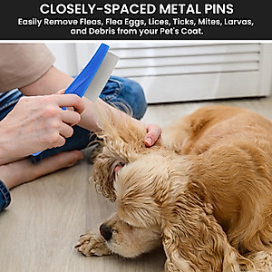 Lice Removal Comb Kit 7 Pcs, Flea and Tick Comb Lice Treatment, Stainless Steel Thread Dandruff Comb, Nit Combs for Thick Hair, Kids, Adults & Pets