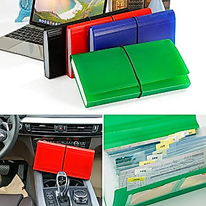 SEEKIND Expanding File Folder 4 Pack, 10.4' 5.5' Receipt Organizer Folder Accordion Folder Document with 13 Pocket for Office,Cards,Tickets-Water Resis