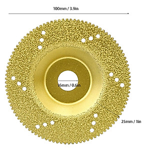 3.9" Diamond Grinding Disc, All Purpose Segmented Rim Diamond Blade for Cutting Rebar, Cast Iron, Concrete, Pavers, Tile, Granite, Laminate
