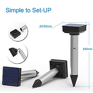 Winpest Snake Away Repellent Safe for Dogs, Solar Powered Snake Repellent for Yard, Get Rid of Snakes Snake Gone - 2 Pack