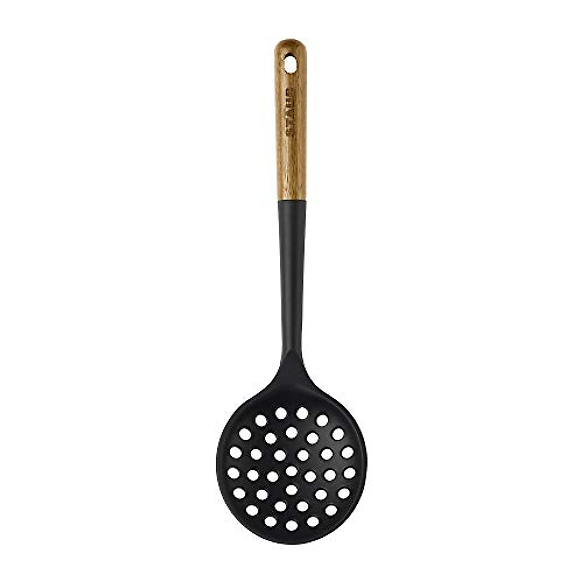STAUB Skimmer Spoon, Perfect for Straining or Lifting Meat and Veggies from Broth, Durable BPA-Free Matte Black Silicone, Safe for Nonstick Cooking Surfaces