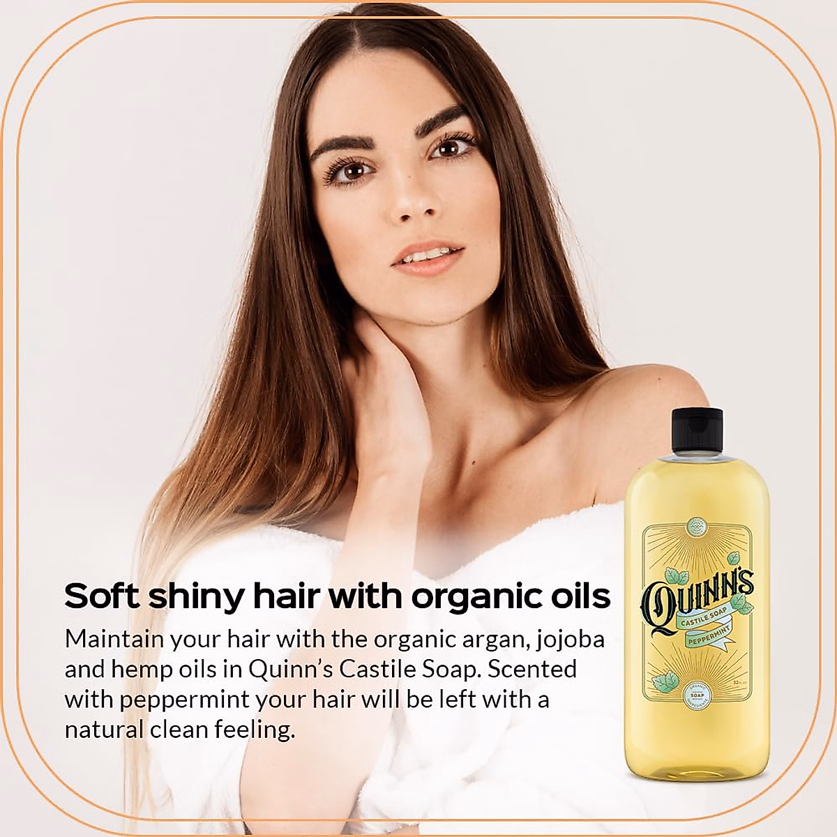 Quinn's Pure Castile Organic Liquid Soap, 32 ounce (Peppermint)