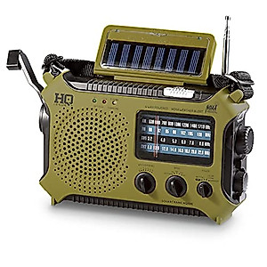 HQ ISSUE Dynamo Emergency Radio Hand Crank Solar Portable W/AM FM, NOAA Weather Alert, Shortwave, & Flashlight, Black
