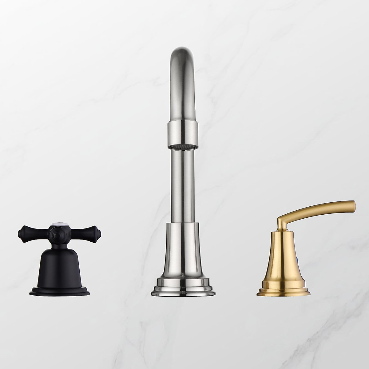 RKF Faucet- Replacement Lever Handles with Valve Faucet Accessory Faucet Parts Faucet Kit Brushed Gold B023